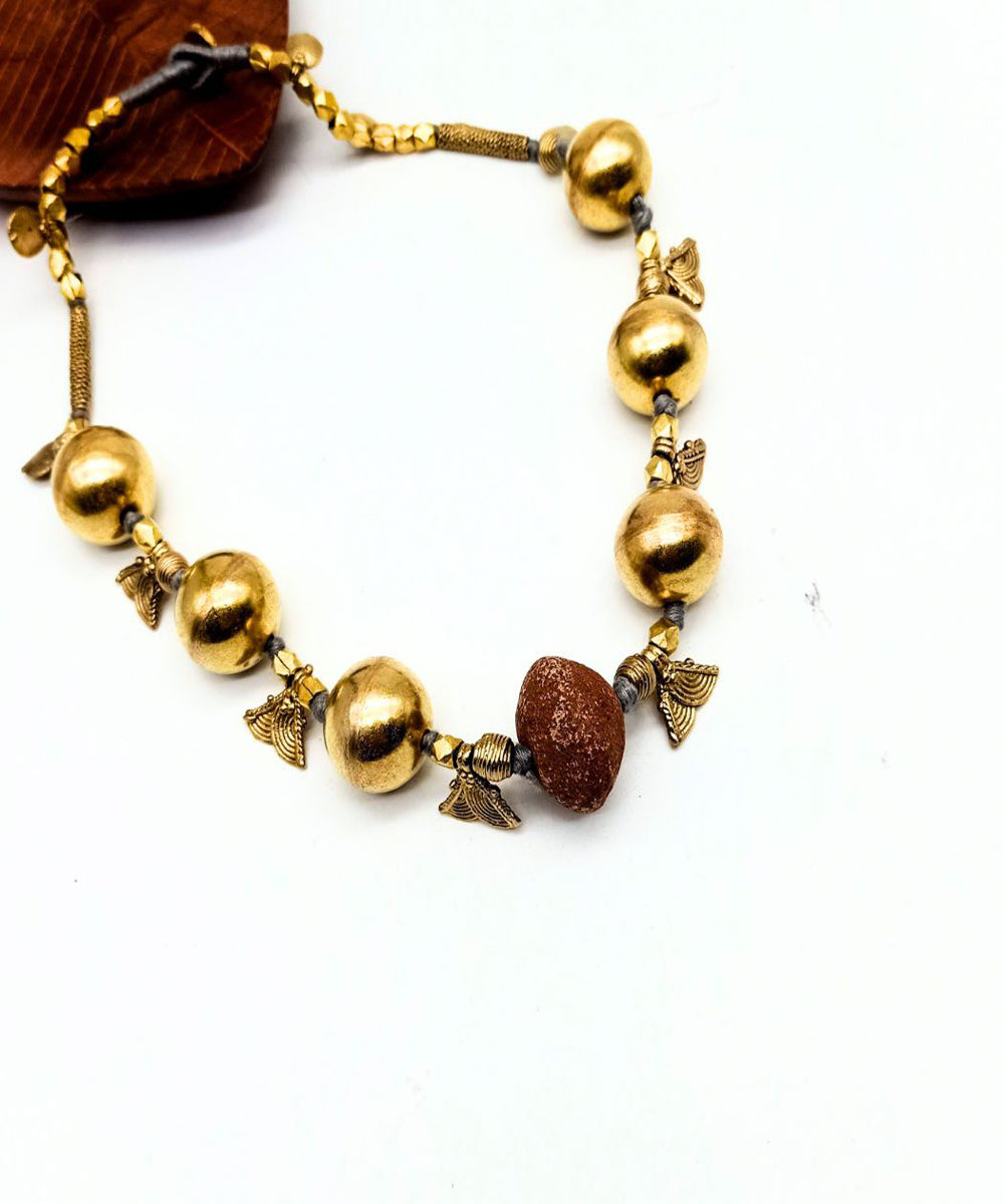 Hand crafted golden brass necklace – GoSwadeshi