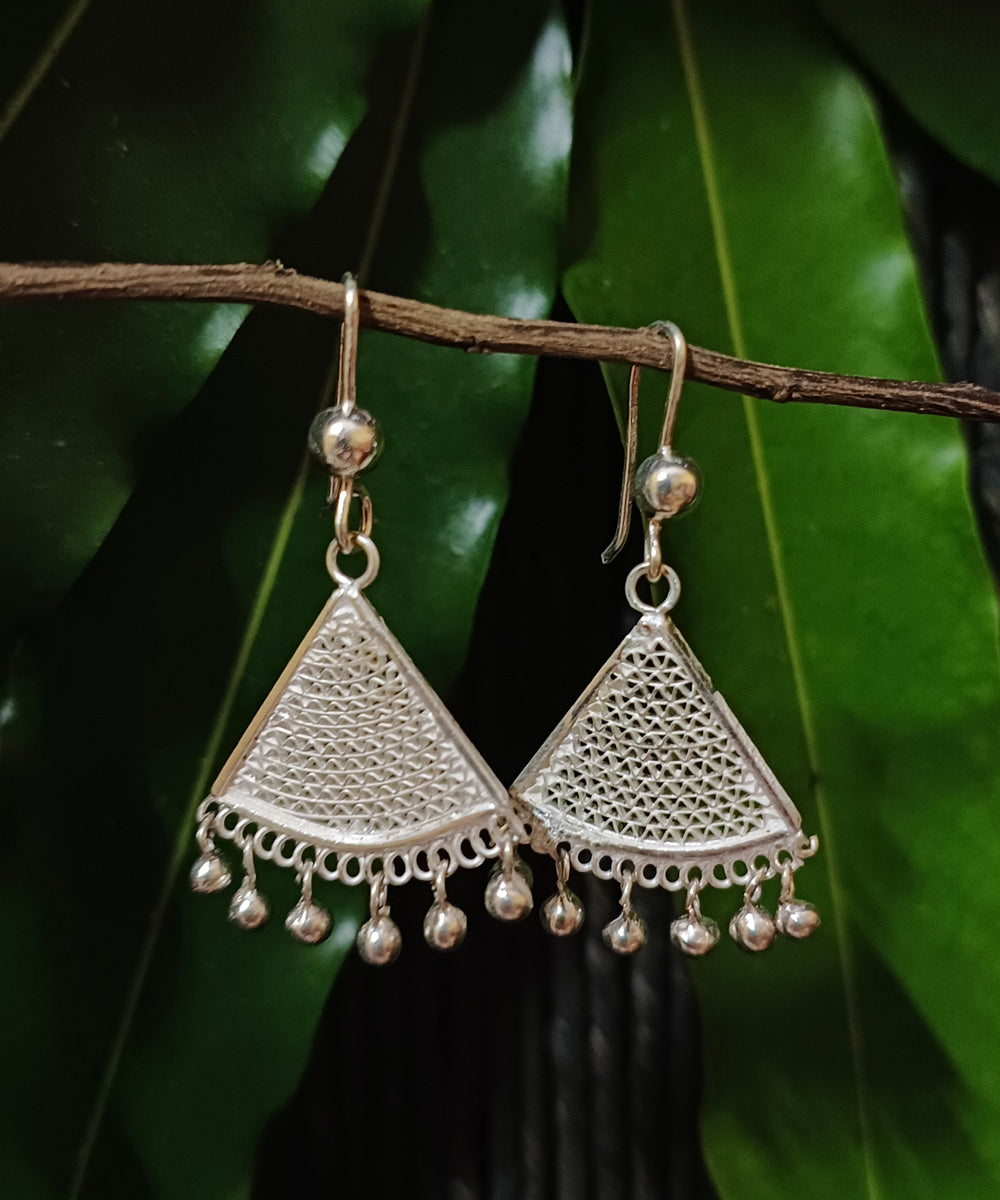 Silver filigree handcrafted silver earring from odisha – GoSwadeshi