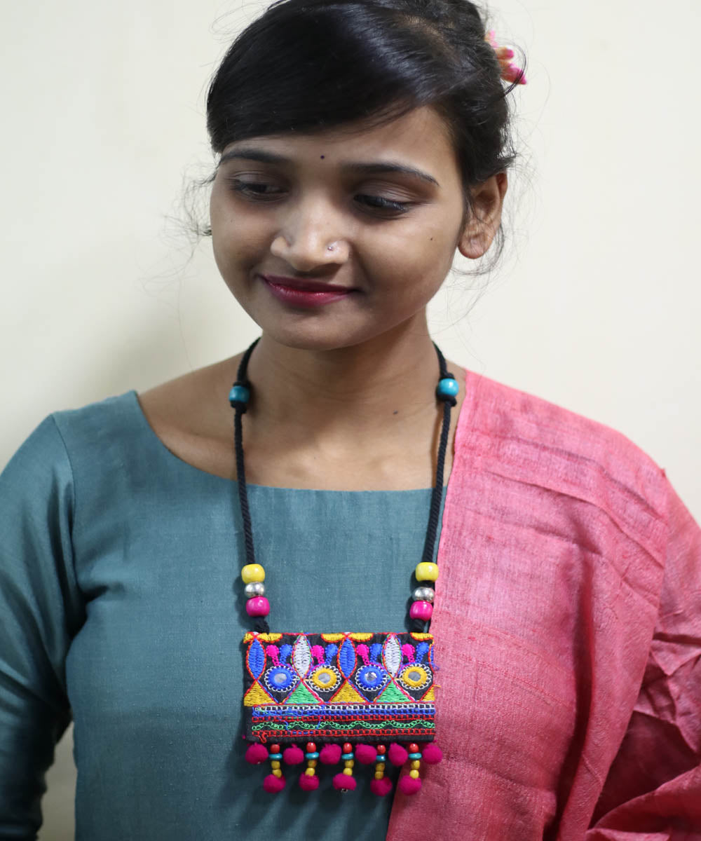 Multicolour handcrafted fabric lace jewellery – GoSwadeshi