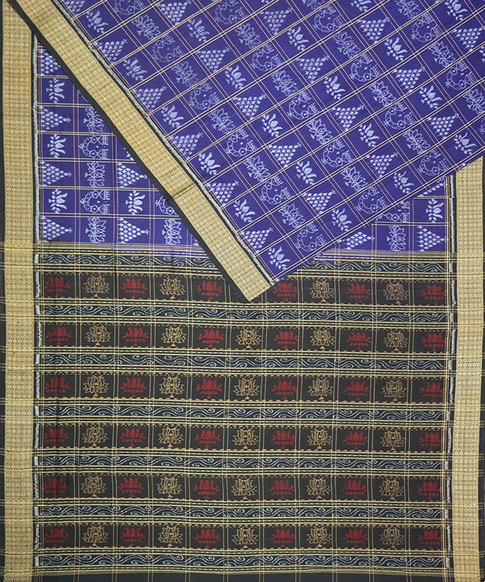 Deep koamaru black cotton handloom sambalpuri saree – GoSwadeshi