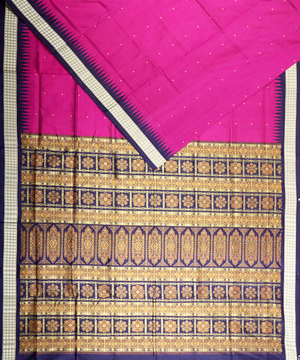 Boysenberry deep koamaru silk handloom bomkai saree – GoSwadeshi
