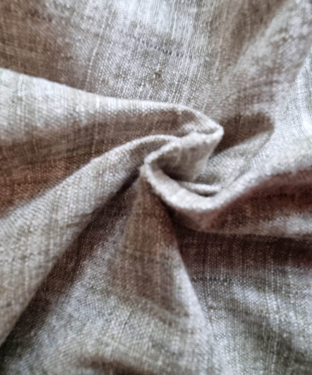Greenish white handwoven eri silk assam fabric – GoSwadeshi