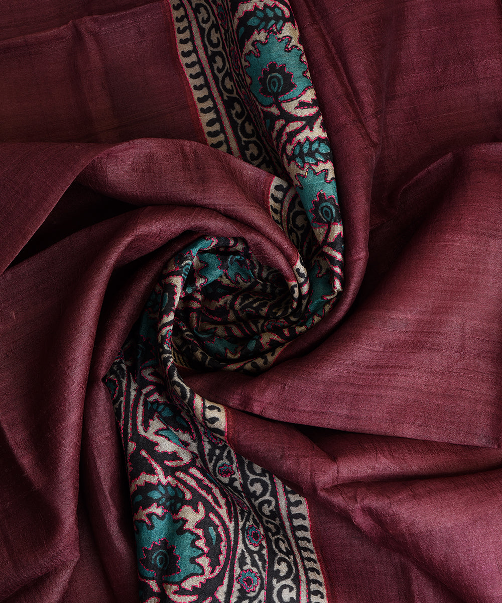 Brown handwoven tussar silk kurta material – GoSwadeshi