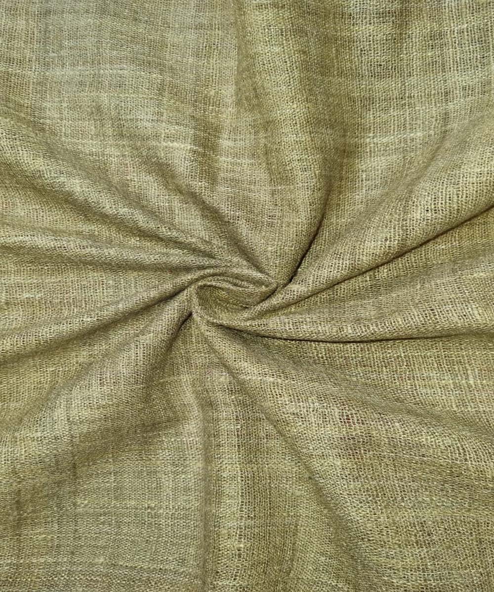 Olive green natural dye handwoven eri silk assam fabric – GoSwadeshi