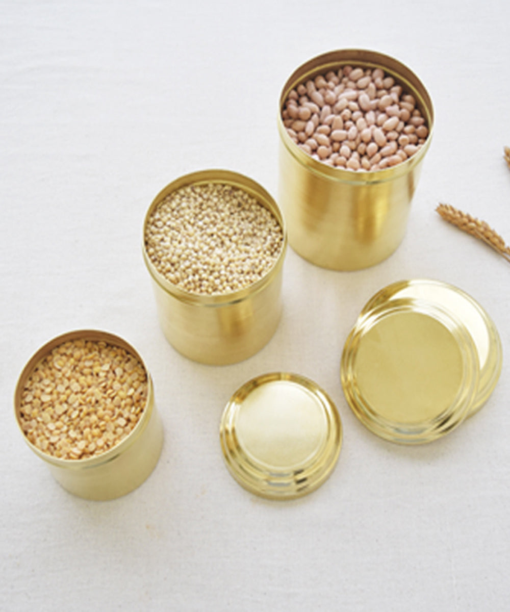 Handmade brass vintage grain box – GoSwadeshi