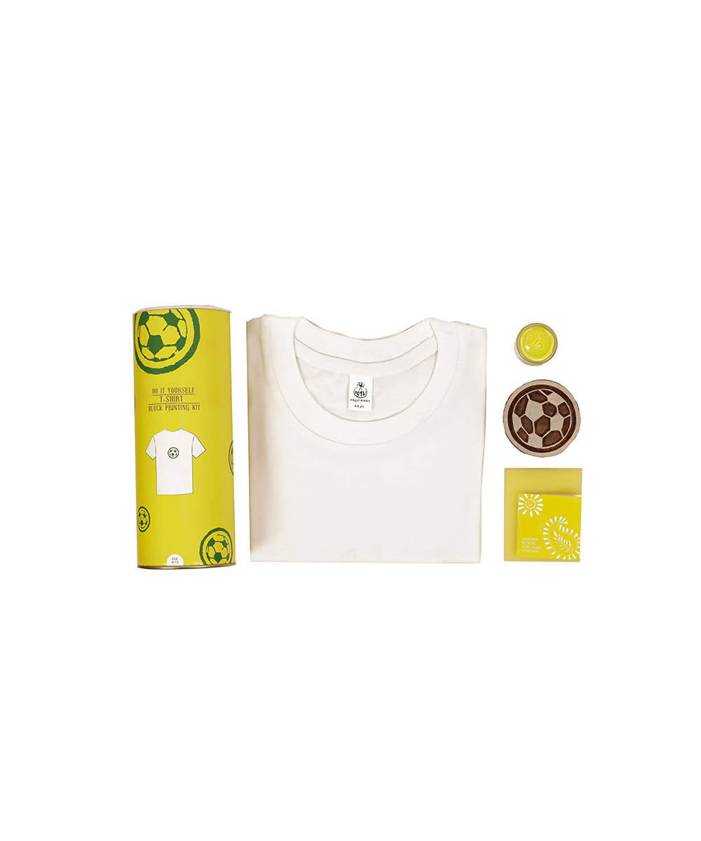 Handmade Wood Block with Yellow Football Print DIY T-Shirt Craft Kit ...