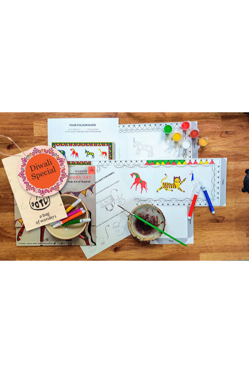 Potli diy educational craft kit t-lite holder making kit with pithora ...