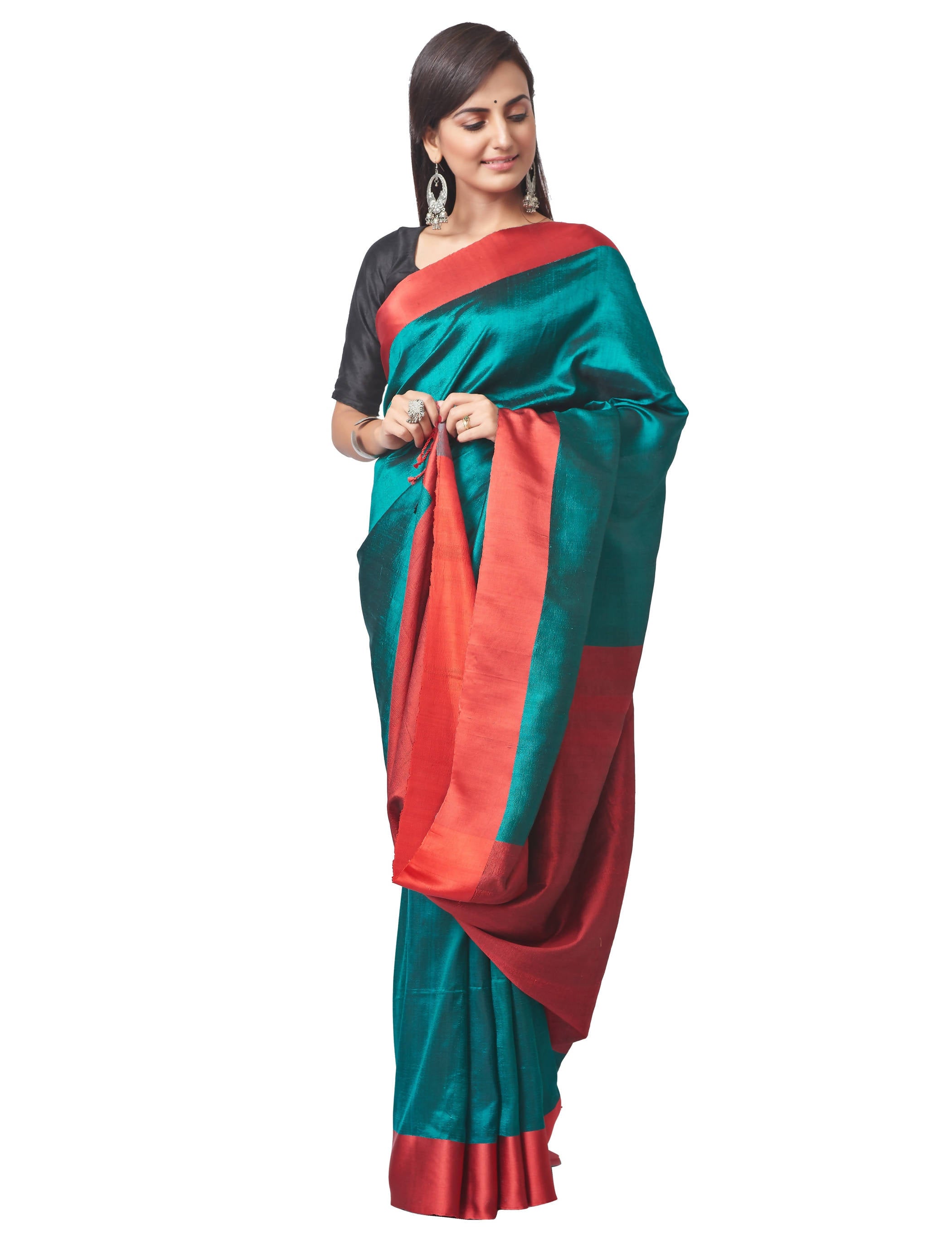 Biswa Bangla Handwoven Green Garod Silk Saree – GoCoop