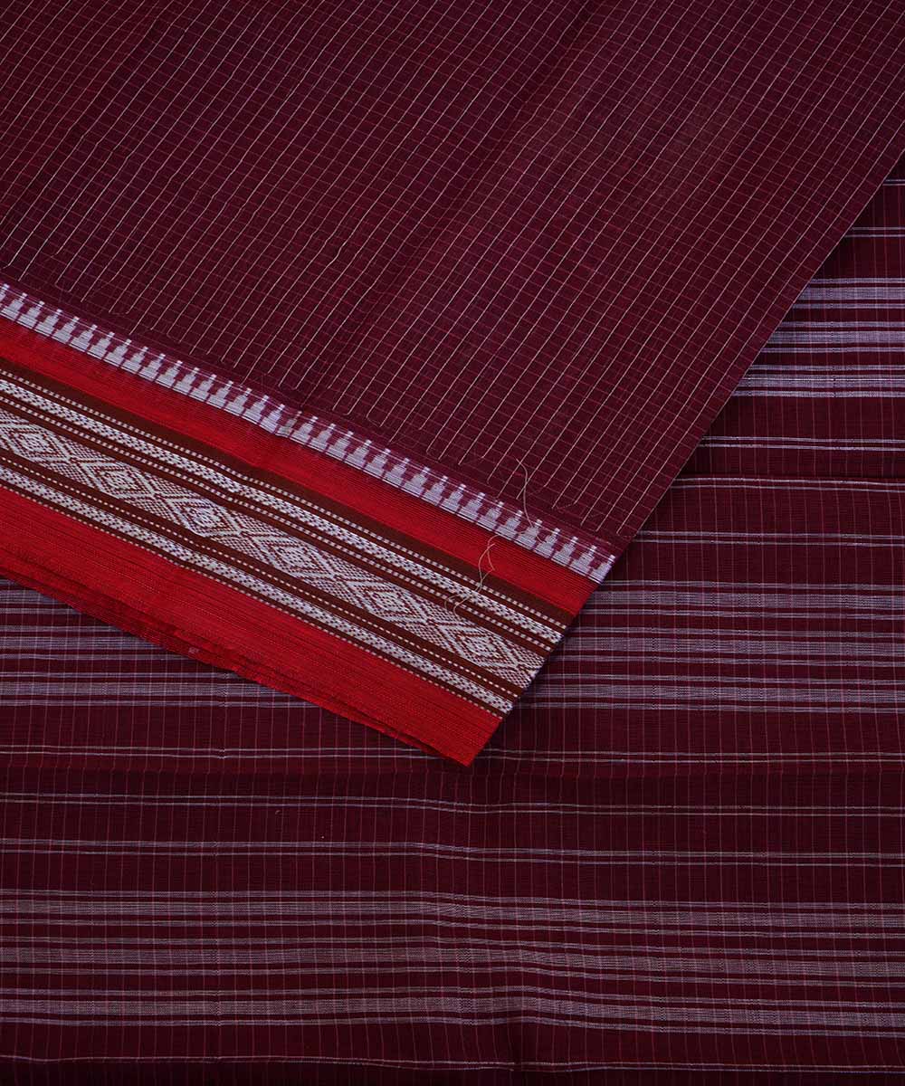Purple maroon handwoven cotton narayanpet saree – GoSwadeshi