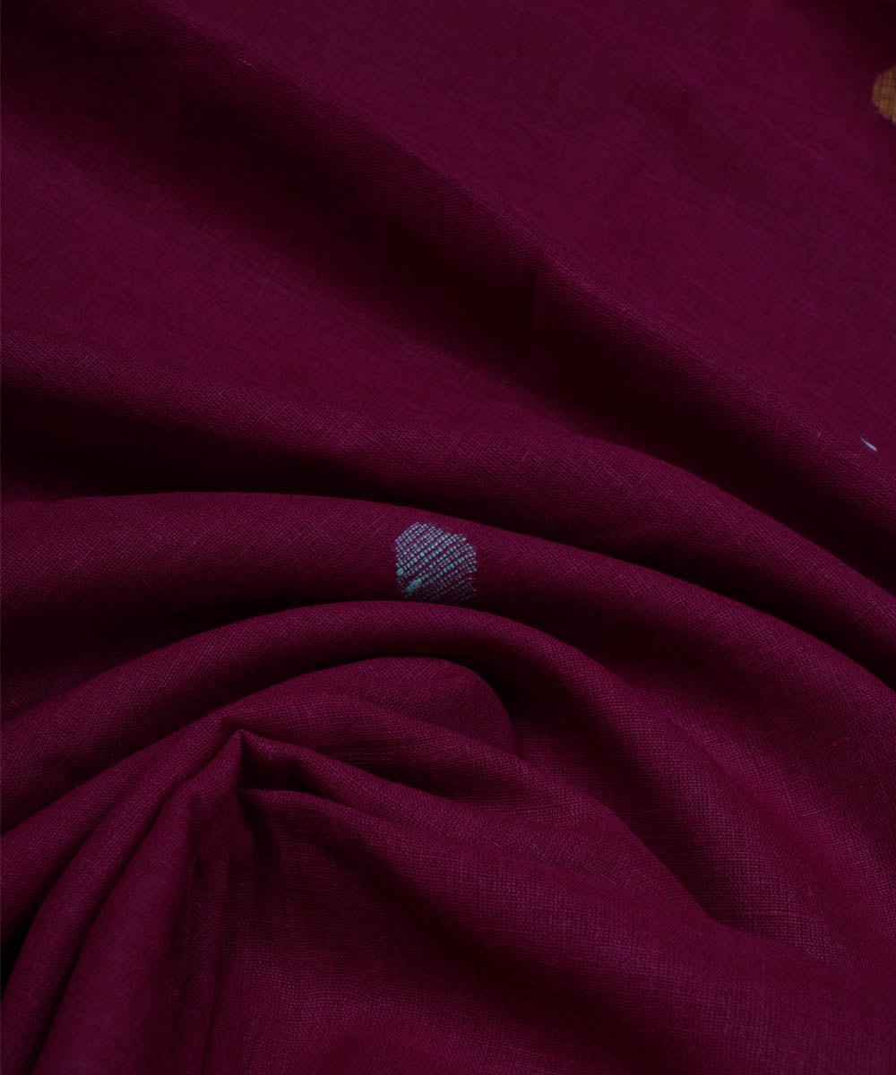 Maroon handwoven bengal jamdani fabric – GoSwadeshi
