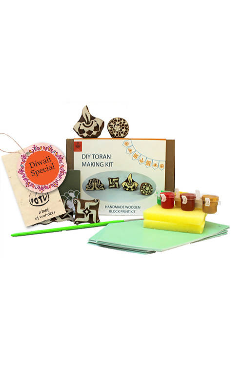 Potli handmade wooden block print craft kit diy toran making kit ...