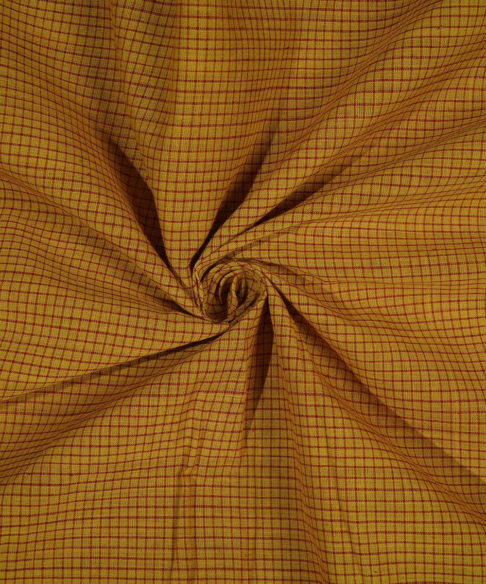 Yellow natural dye handwoven ponduru cotton fabric – GoSwadeshi