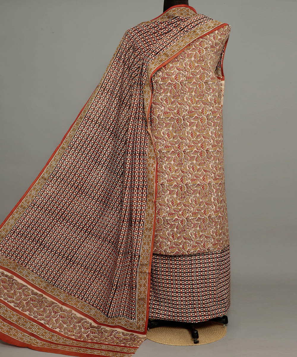 3pc Multicolor handblock print cotton bagru dress material – GoSwadeshi