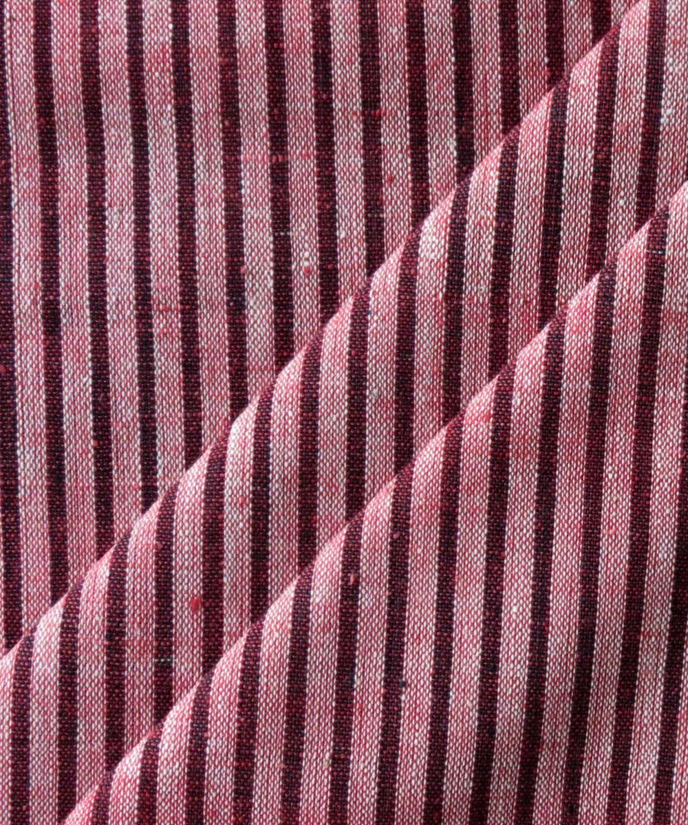 Red maroon stripe handspun handwoven cotton fabric – GoSwadeshi
