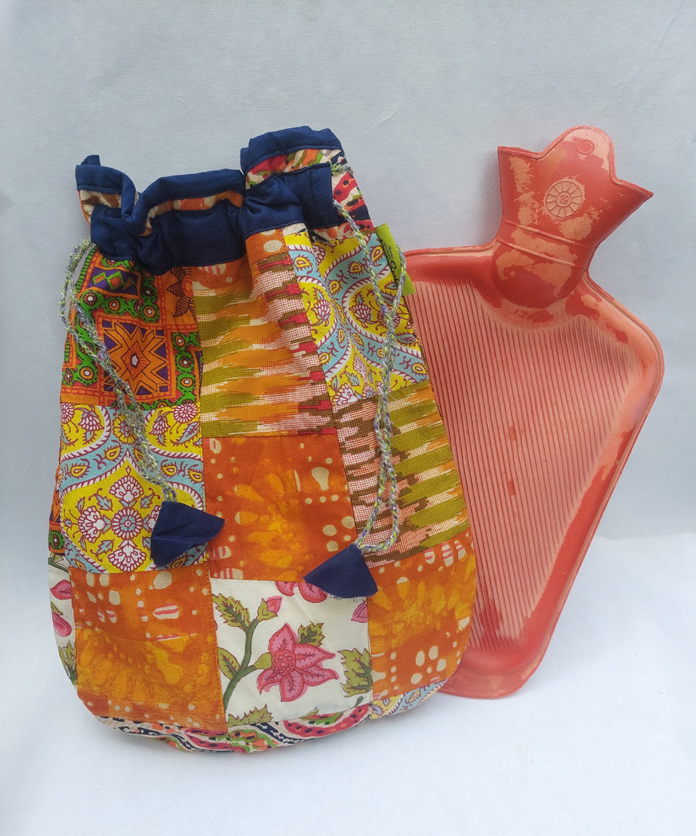 Multicolour handcrafted patchwork cotton bottle cover – GoSwadeshi