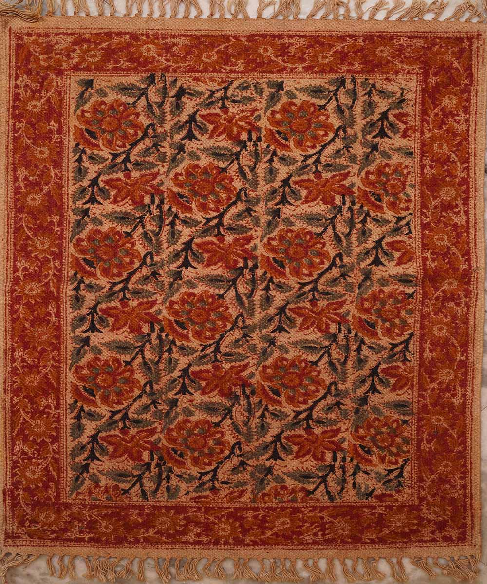 Multi color handwoven warangal kalamkari cotton dhurrie – GoSwadeshi