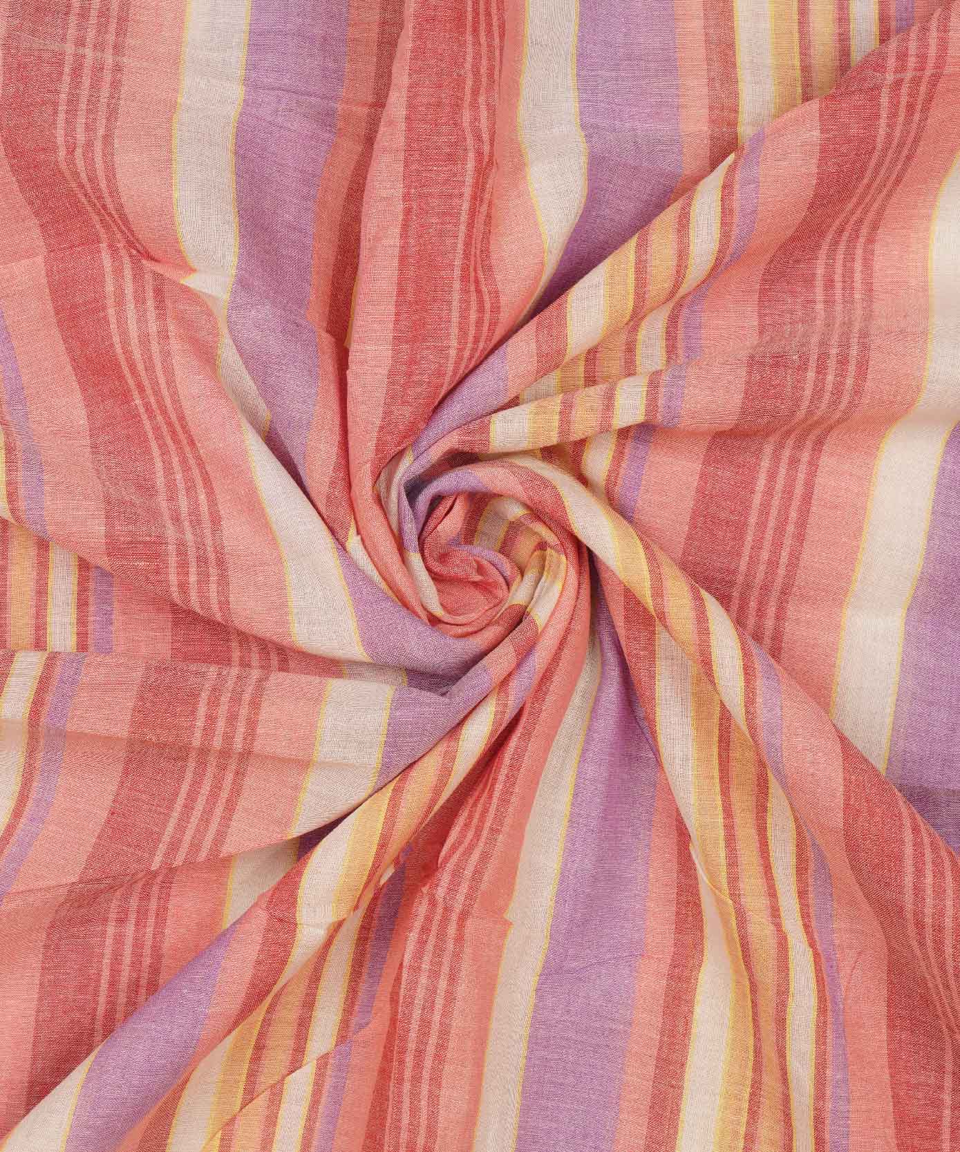 Multi color stripes handspun handwoven bengal cotton fabric – GoSwadeshi