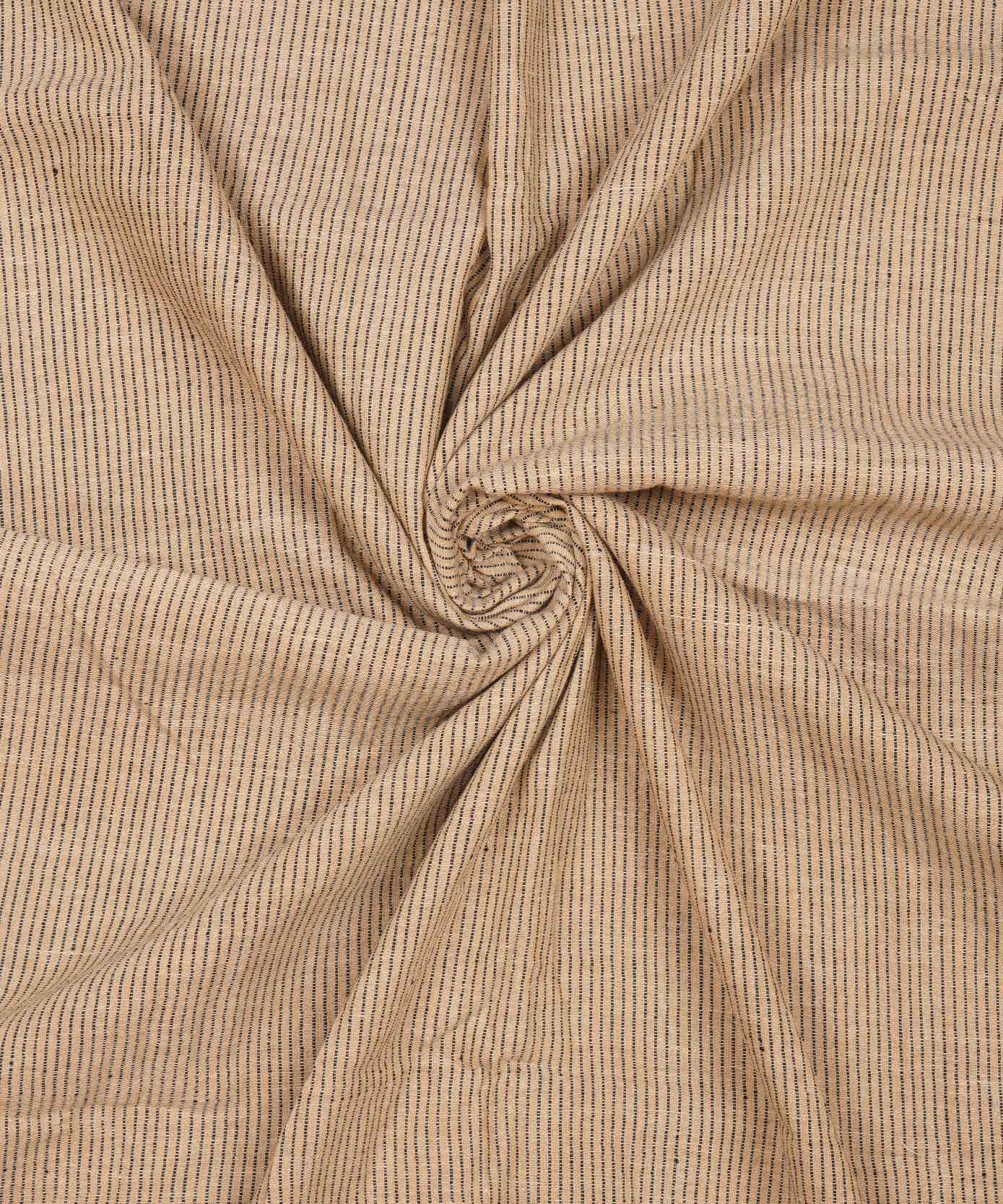 Beige black stripes handspun handwoven bengal cotton fabric – GoSwadeshi