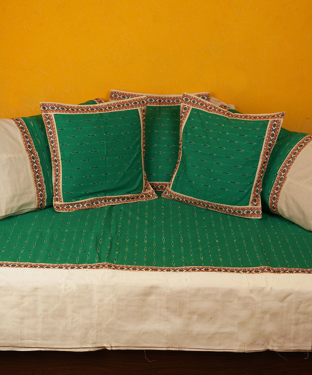 Light green cotton handloom pochampally ikat diwan set – GoSwadeshi